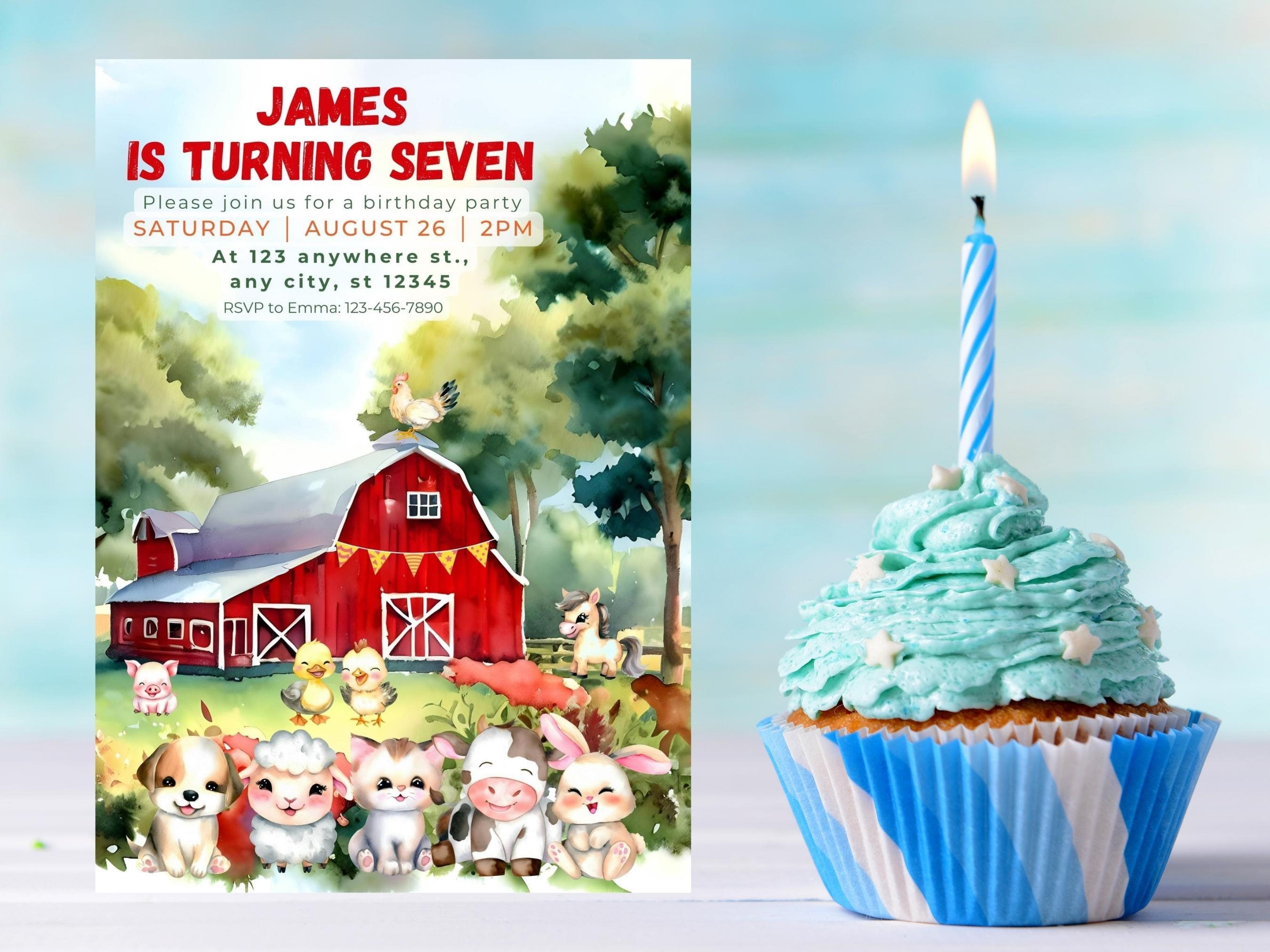 Editable Farm Birthday Invitation Template Ranch Kids Invite - Etsy