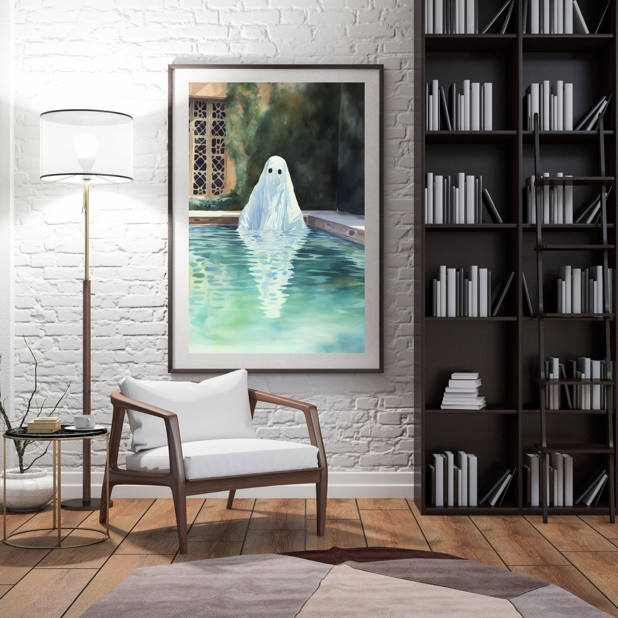 Swimming Pool Ghost Poster Instant Digital Download Ghost in the ...