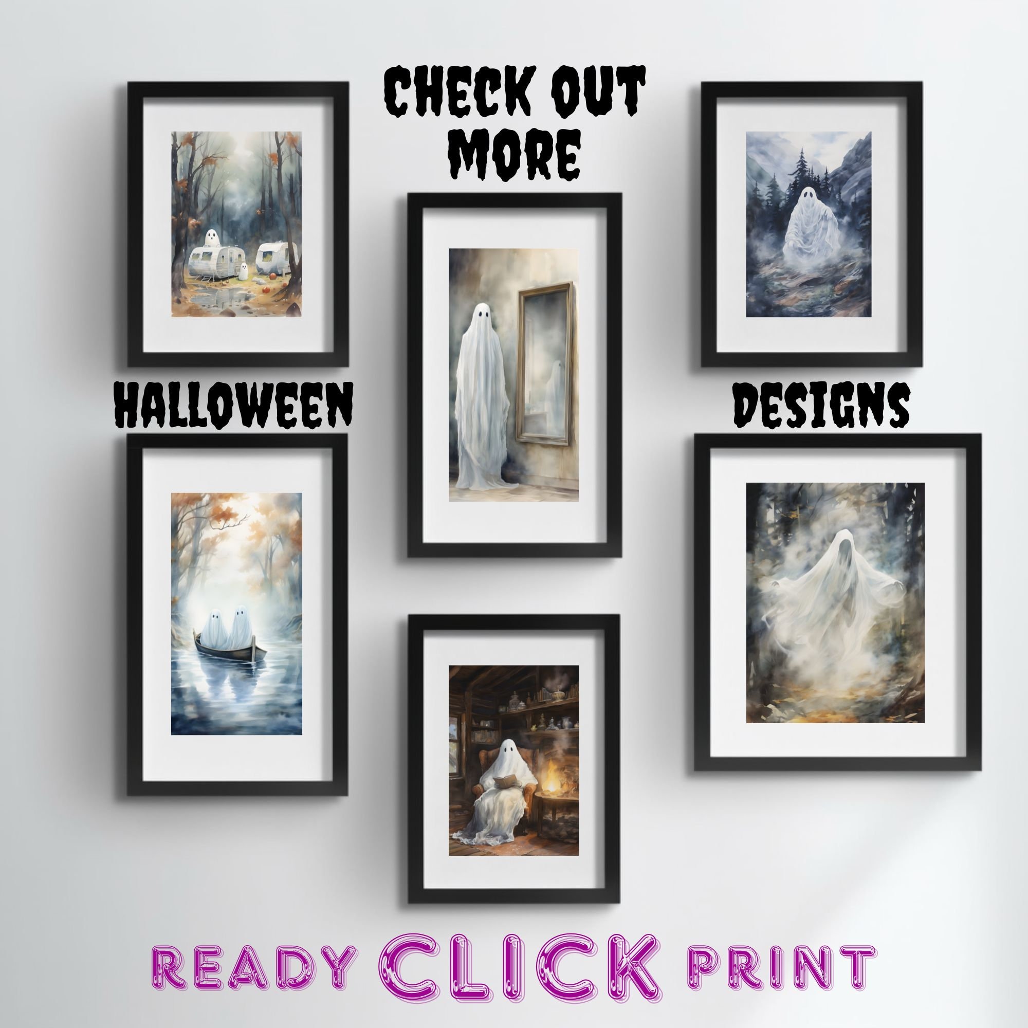 Ghost in the Graveyard Printable Ghost in the Cemetery Poster Dark ...