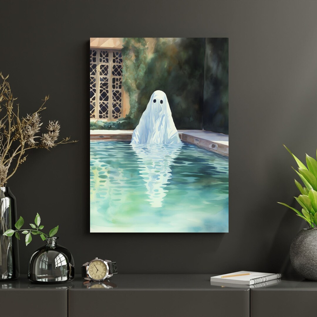 Swimming Pool Ghost Poster Instant Digital Download Ghost in the ...