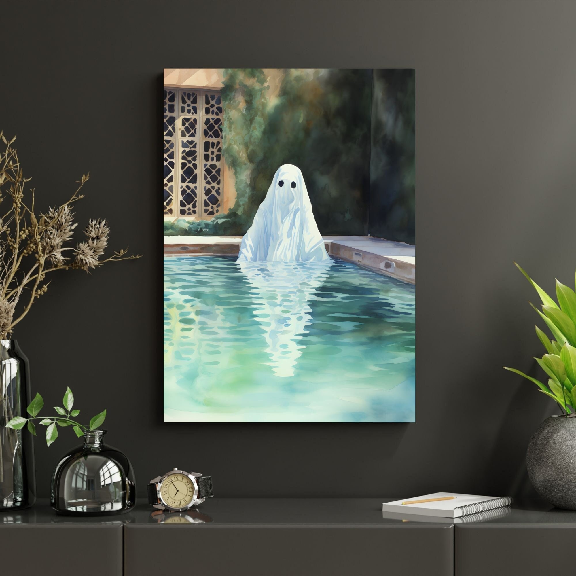 Swimming Pool Ghost Poster Instant Digital Download Ghost in the ...