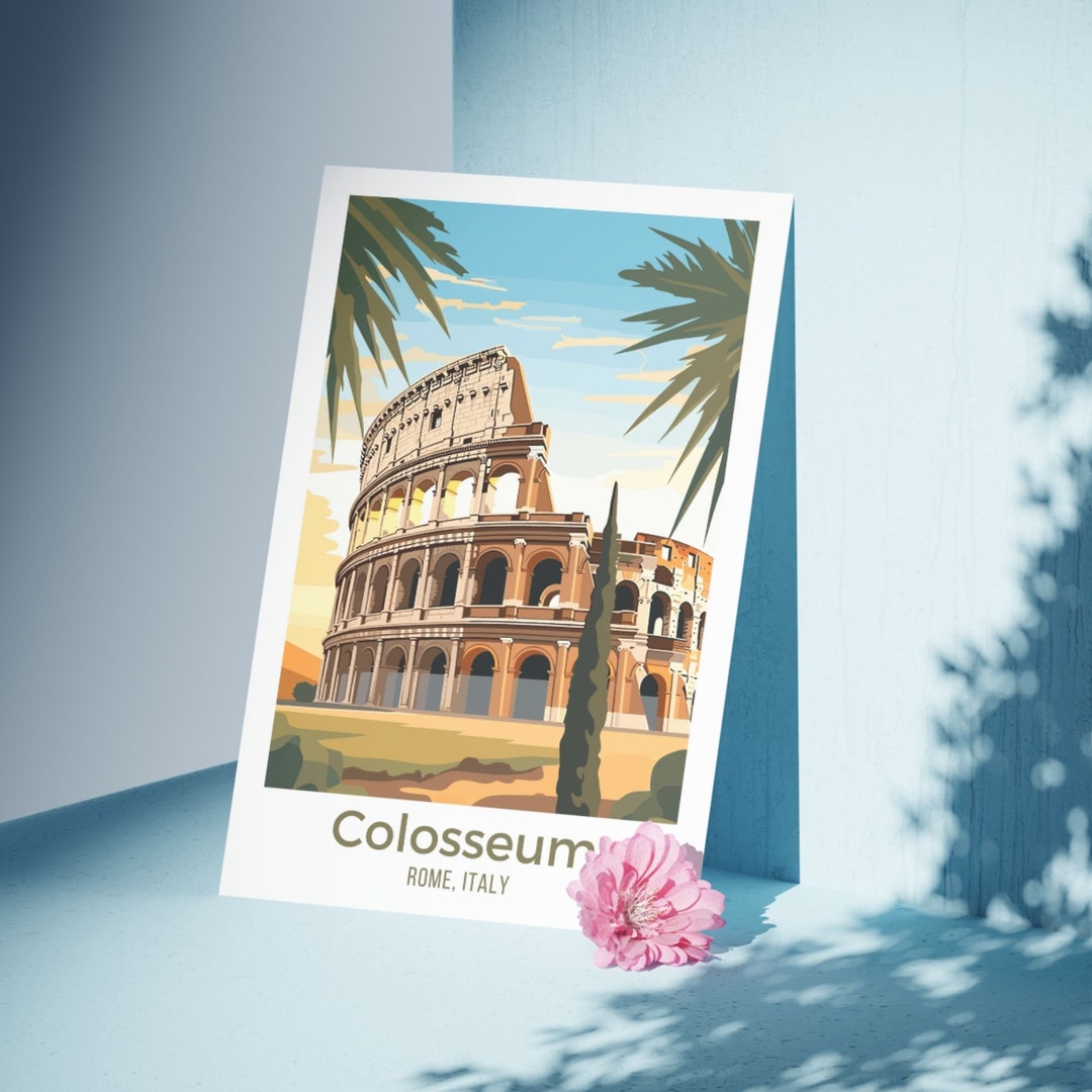 Colosseum Travel Art Print Colosseum Rome Italy Travel Poster Italian ...