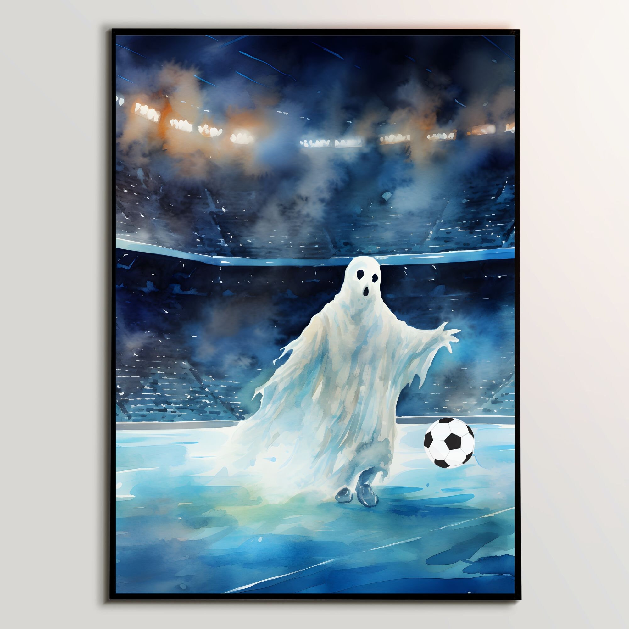 Ghost Playing Soccer Printable Instant Digital Download Football Ghost ...