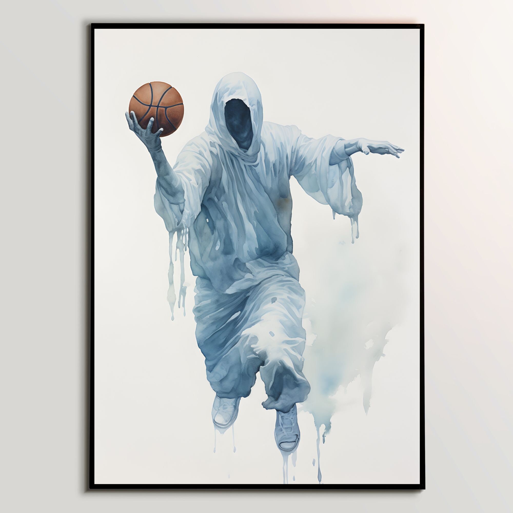 Basketball Player Ghost Poster, Digital Download Printable Art - Etsy