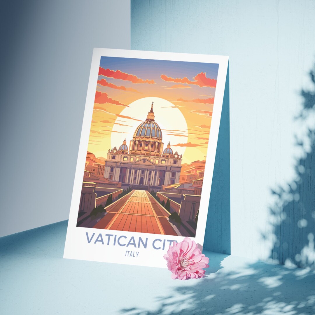 Vatican City Travel Poster: Retro Art Print (digital Download) - Etsy