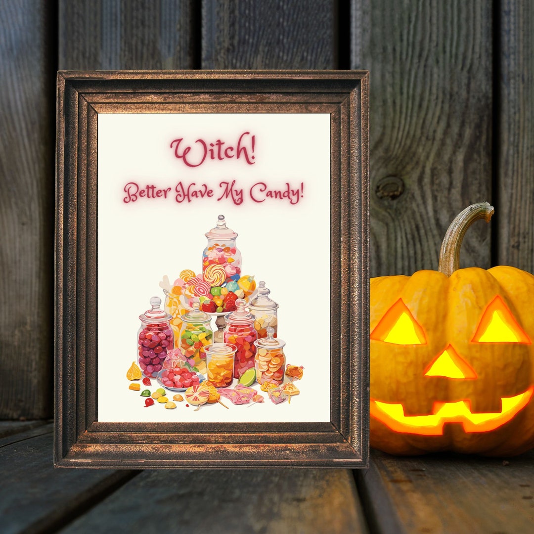 Halloween Candy Bar Print Trick-or-treat Sign Pastel Halloween Poster ...