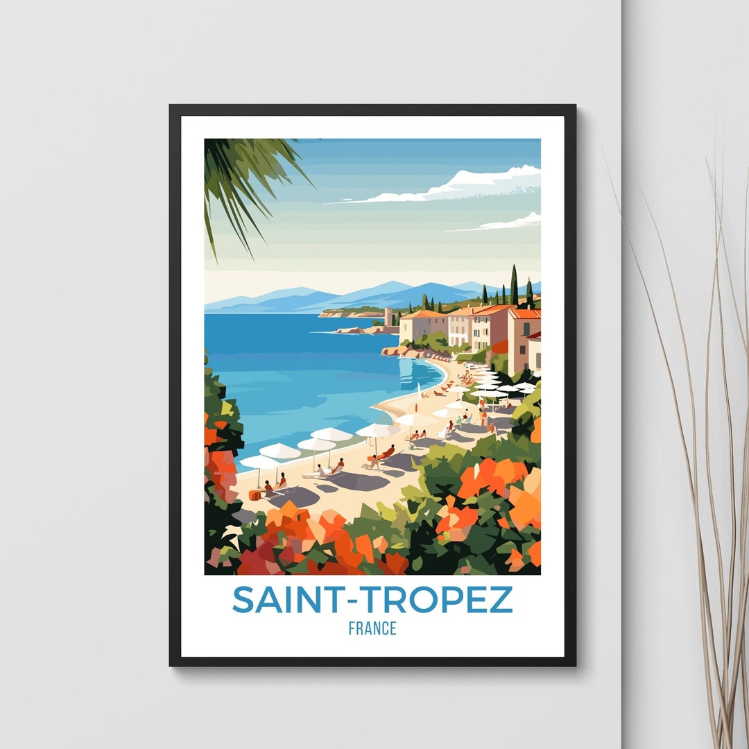 Saint Tropez France Digital Print Download French Riviera Printable Wall Art Saint-tropez Travel ...