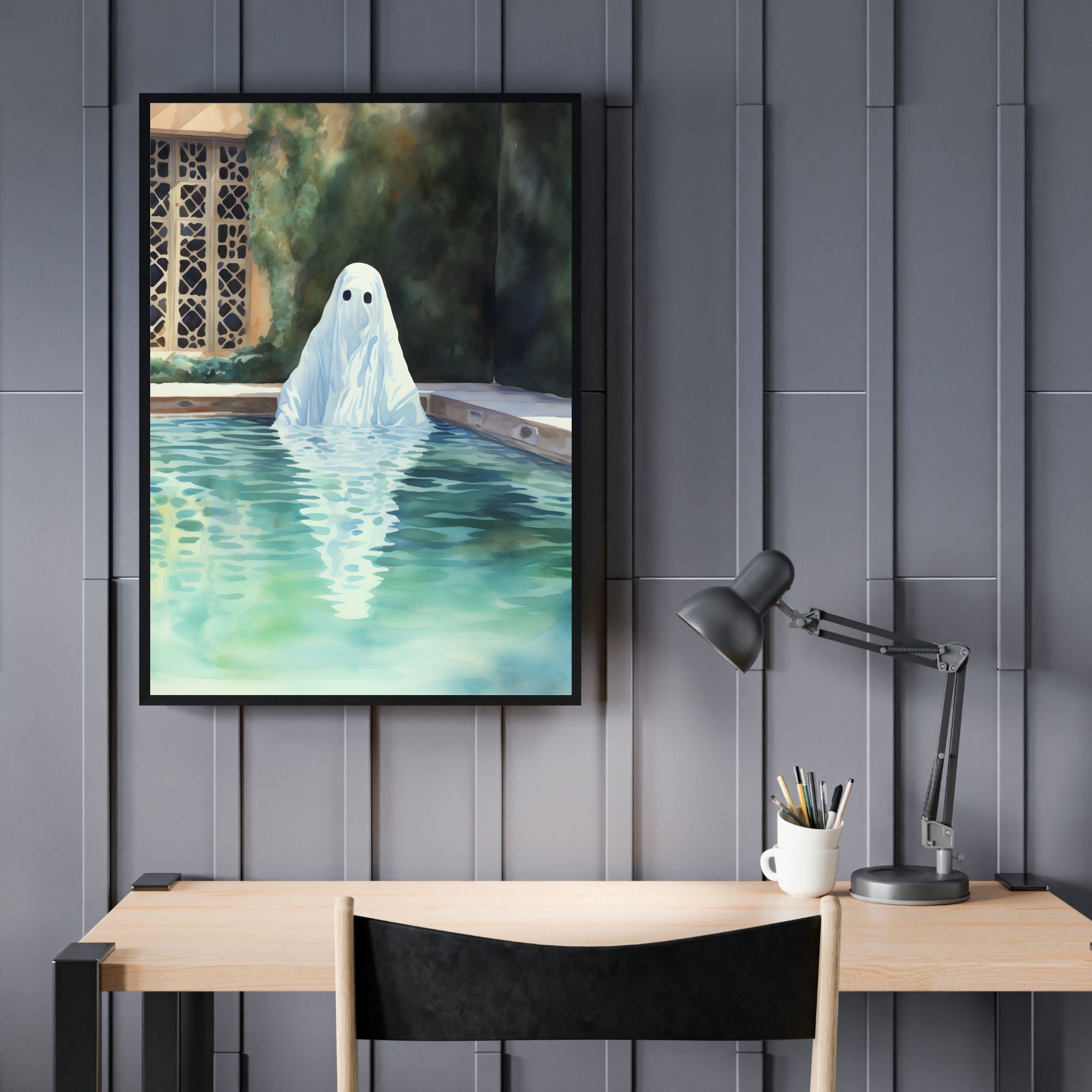 Swimming Pool Ghost Poster Instant Digital Download Ghost in the ...