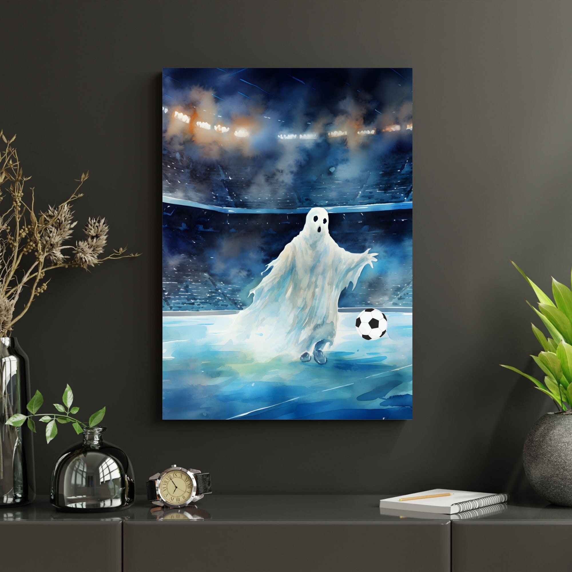 Ghost Playing Soccer Printable Instant Digital Download Football Ghost ...