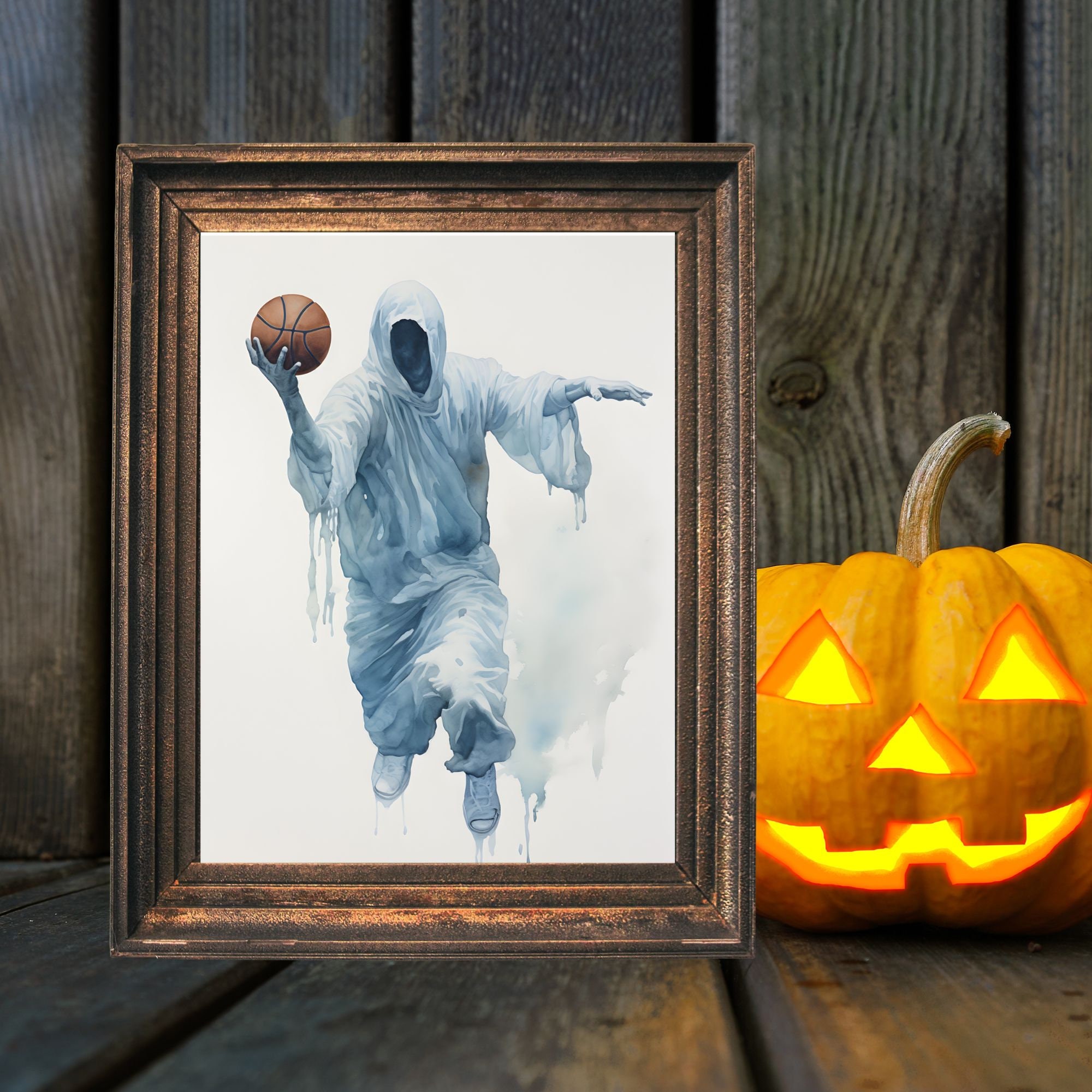 Basketball Player Ghost Poster, Digital Download Printable Art - Etsy