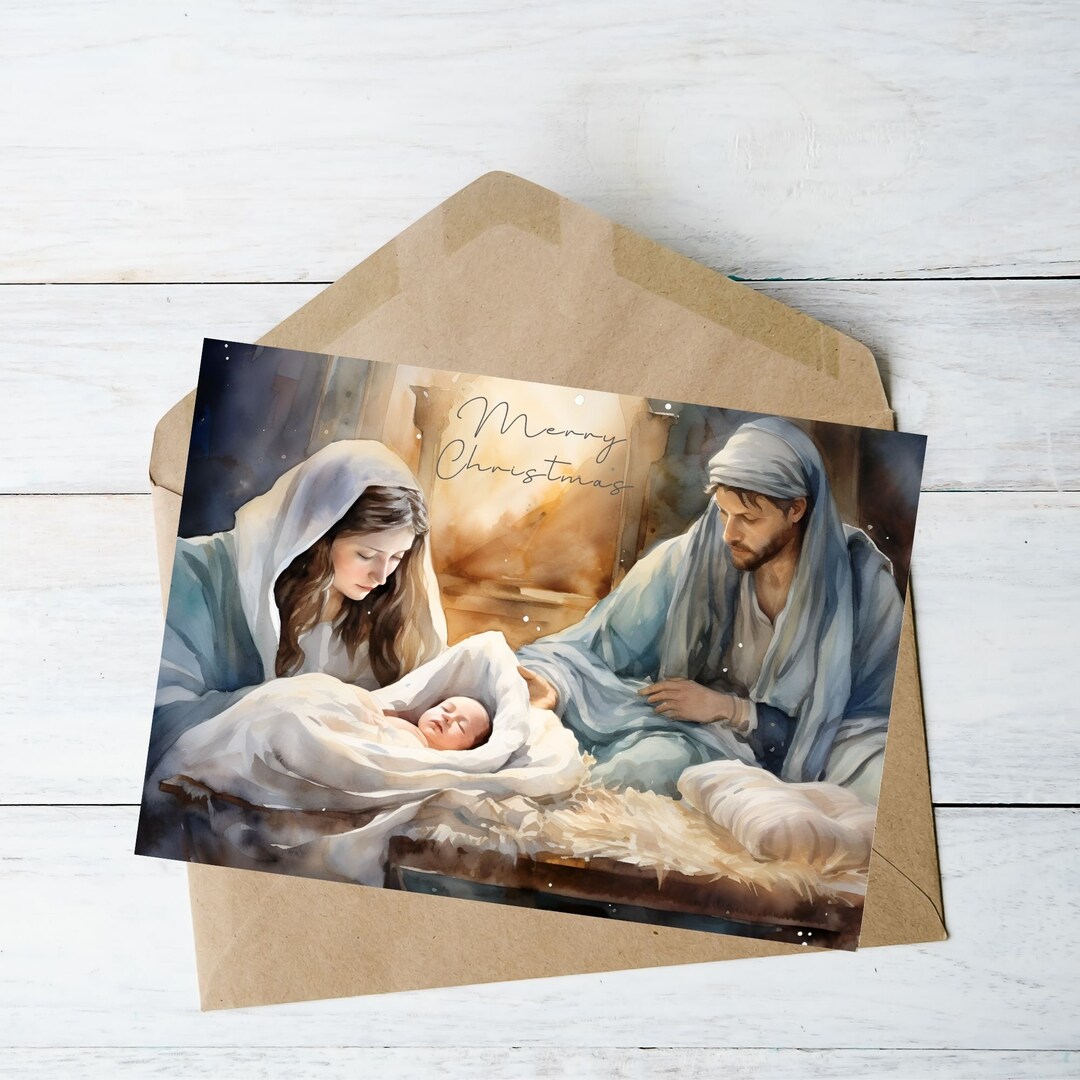 Nativity Scene Christmas Card, Mary and Joseph (digital Download) - Etsy