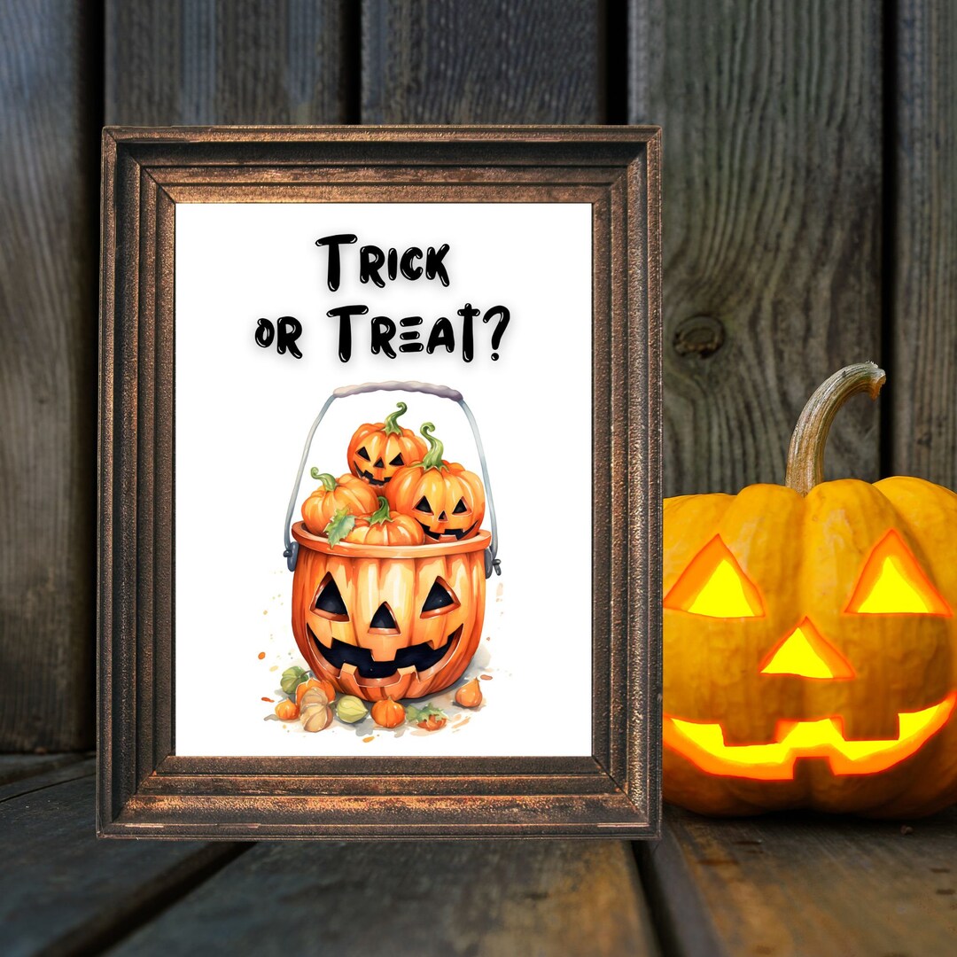 Halloween Candy Bowl Sign Printable Trick-or-treat Sign Halloween Porch ...