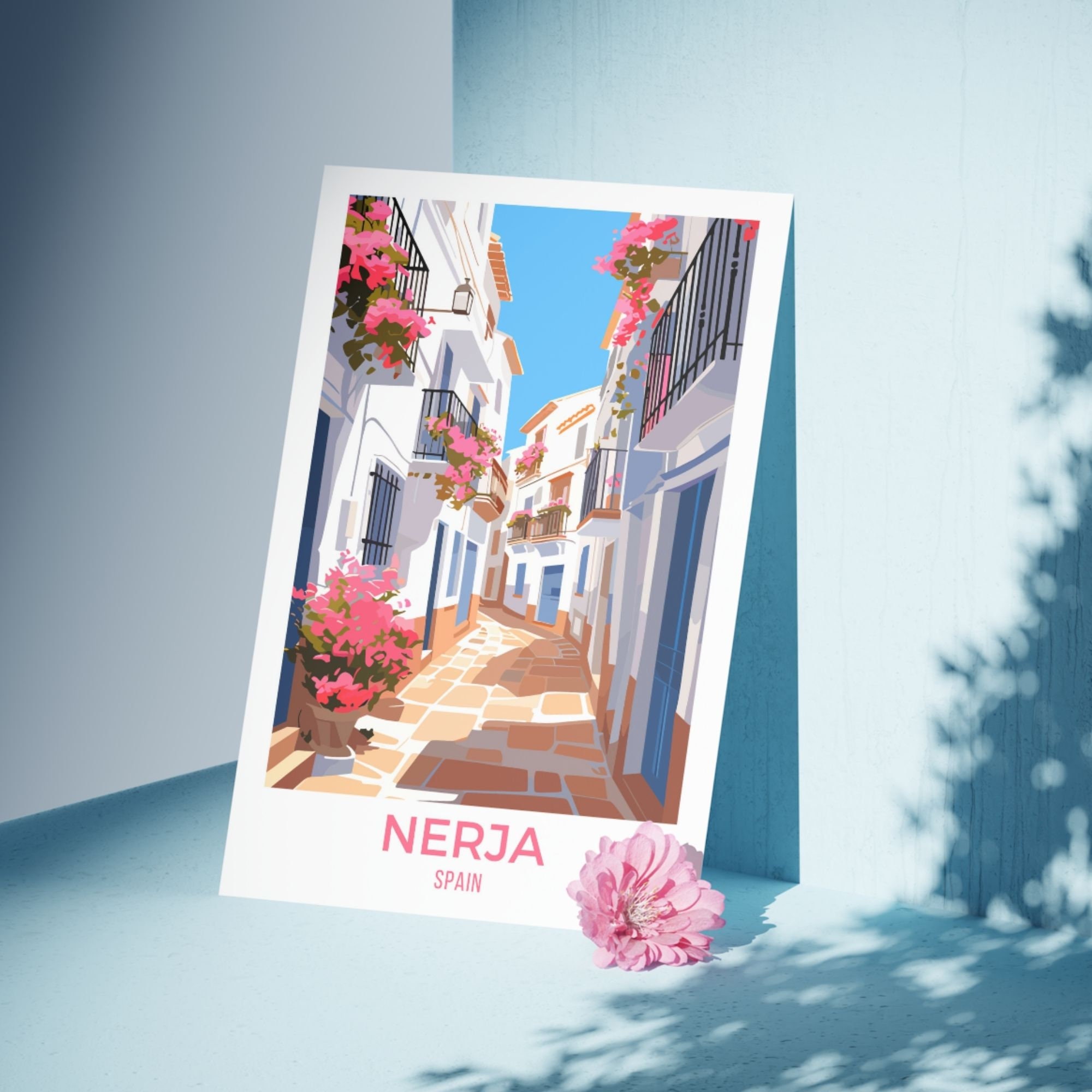 Nerja Spain Travel Art Print Digital Download Wall Art Spain Coastline ...
