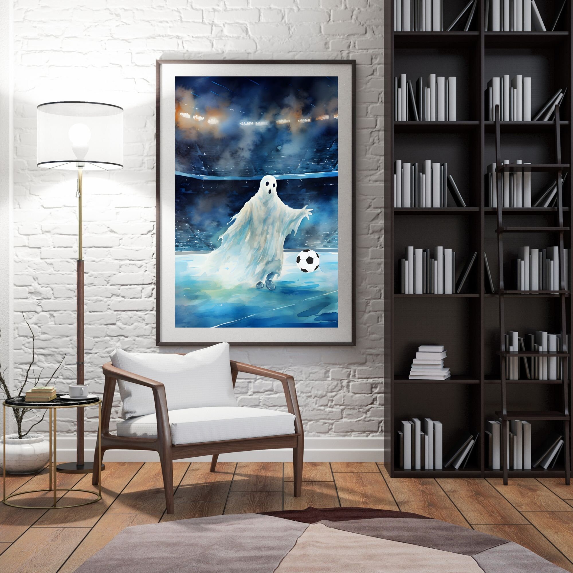 Ghost Playing Soccer Printable Instant Digital Download Football Ghost ...