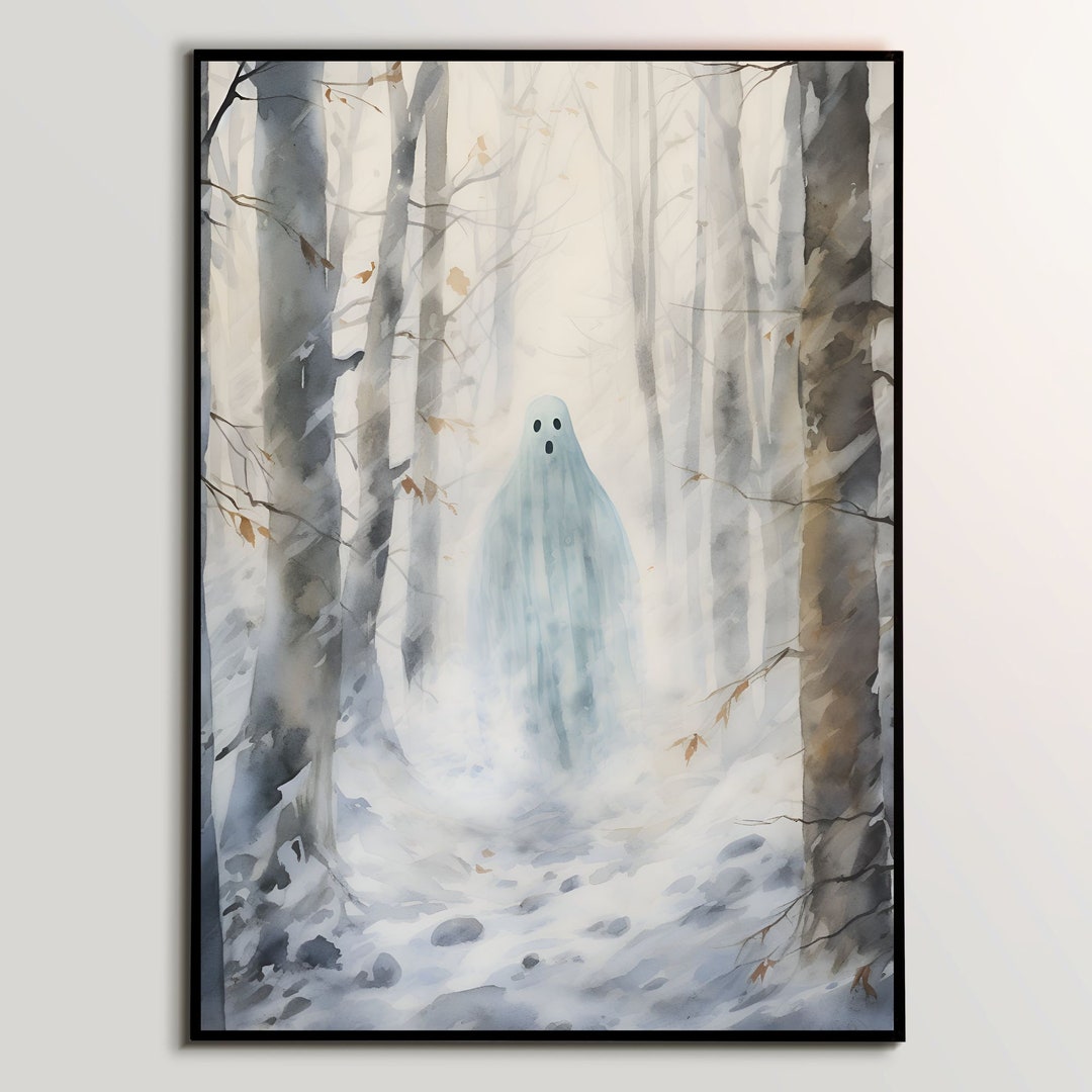 Ghost in the Winter Blizzard Poster, Digital Download Printable Art - Etsy