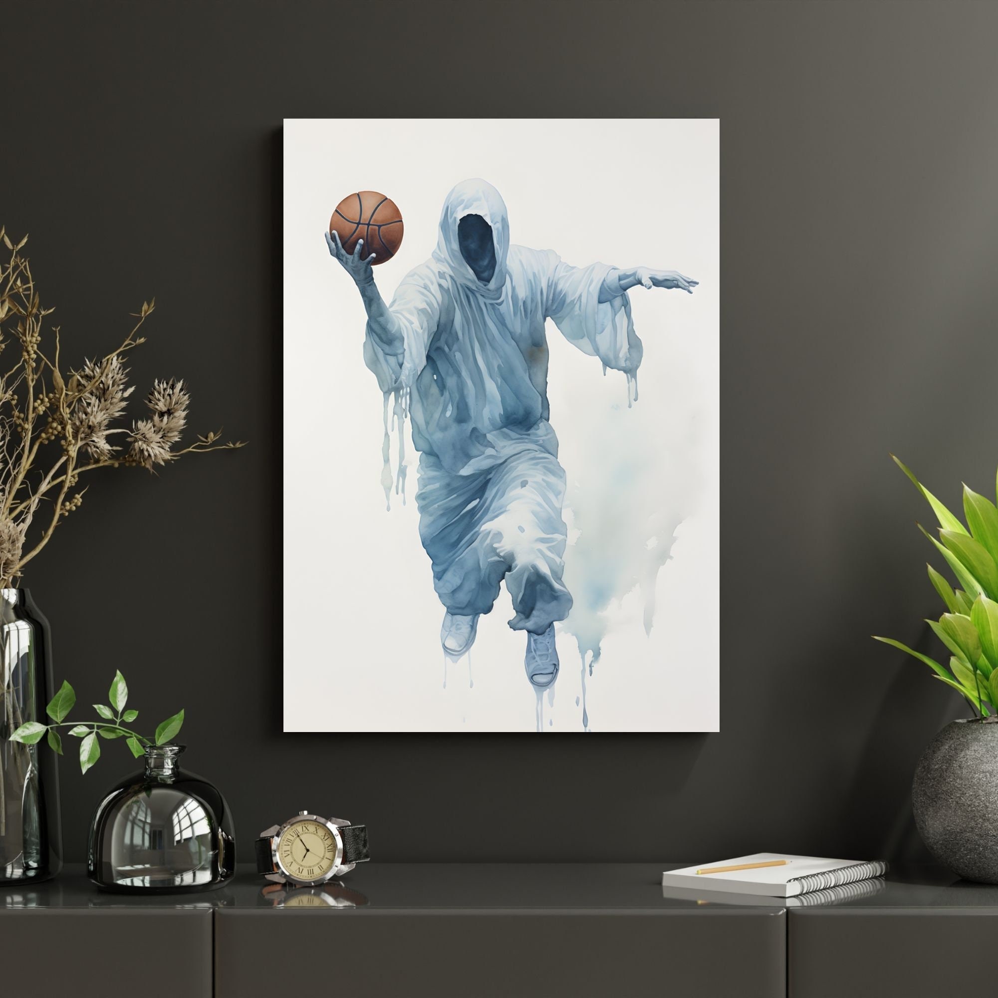 Basketball Player Ghost Poster, Digital Download Printable Art - Etsy