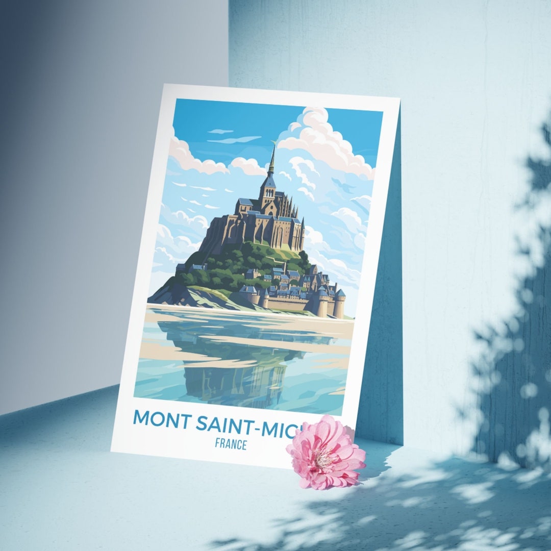 Mont Saint-michel Travel Art Print Mont St Michel France Poster French ...