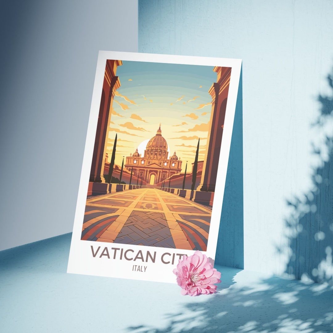 Vatican City Travel Art Print Basilica Di San Pietro Poster Rome ...