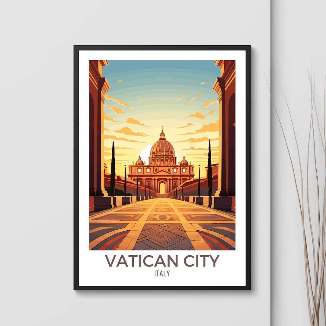 Vatican City Travel Art Print Basilica Di San Pietro Poster Rome ...