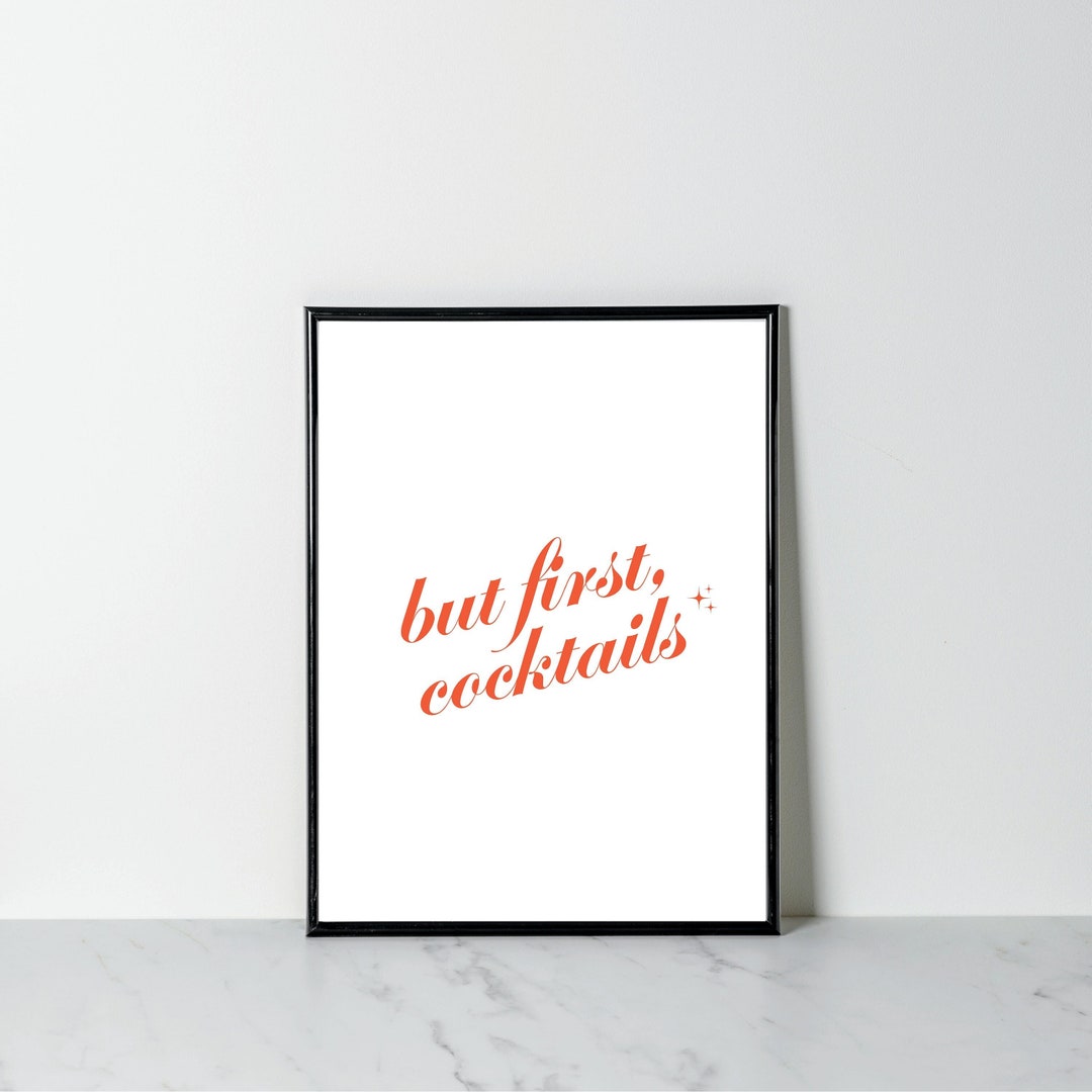 But First Cocktails Print: Retro Bar Art (digital Prints) - Etsy