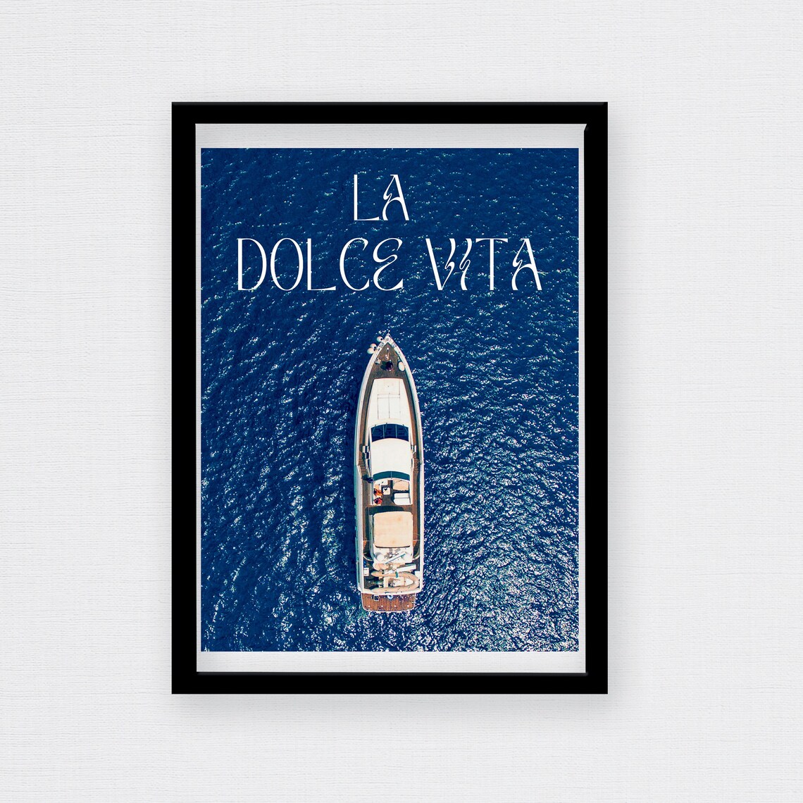 Dolce Vita Trendy Yacht Poster, Ocean Summer Blue, Trendy Wall Art ...