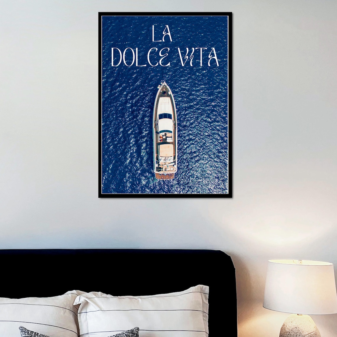 Dolce Vita Trendy Yacht Poster, Ocean Summer Blue, Trendy Wall Art ...