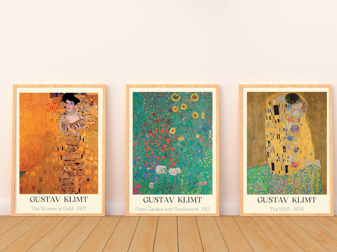 Gustav Klimt Print Set of 3, Gallery Wall Set, Gustav Klimt, Printable ...