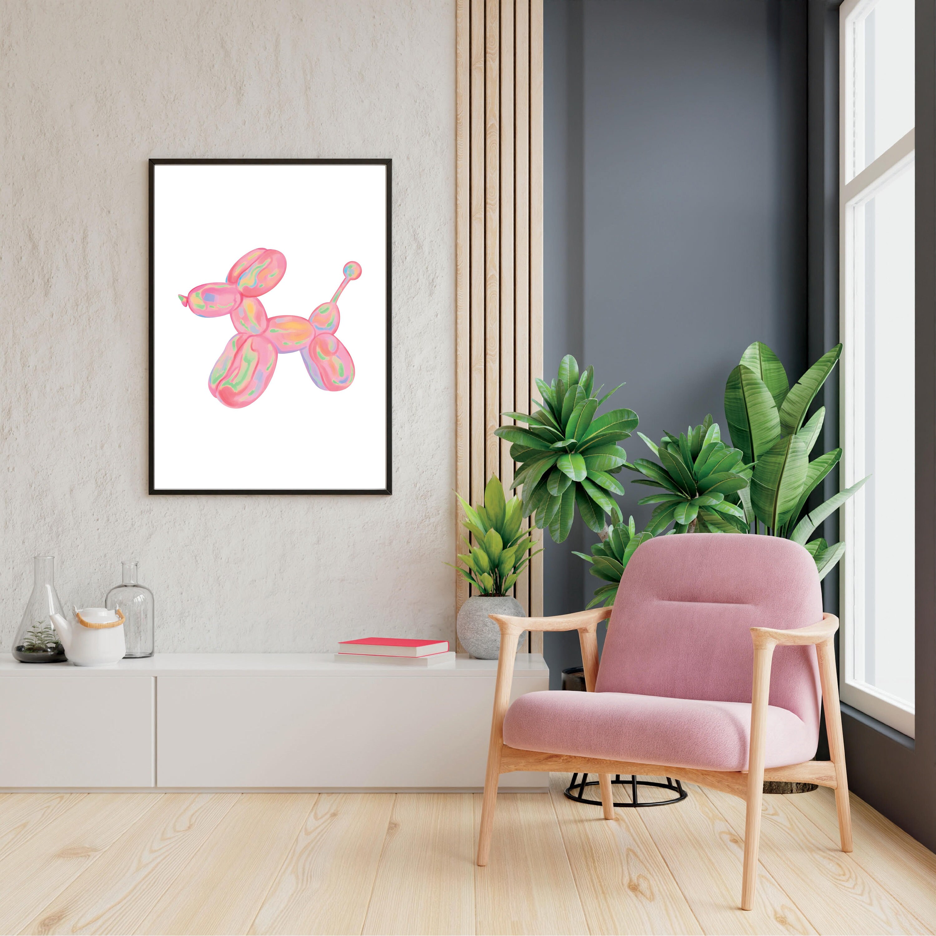 Balloon Dog Print, Dog Print. Dog Poster, Funny Dog Gift, Nursery Print ...