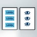 Blue Preppy Wall Art Set of 6, Preppy Dorm Decor, Blue Trendy Wall Art ...