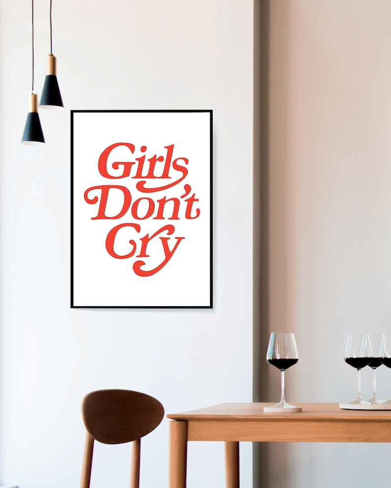Girls Dont Cry Printable Wall Art, 70s Retro Poster, Boho Home Decor ...