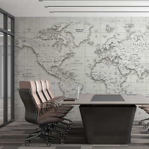 World Map Peel and Stick Wallpaper, Large Size Actual World Map Poster ...
