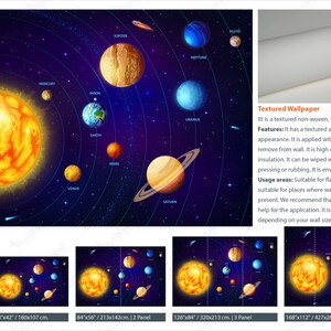 Solar System Wallpaper, Space Wallpaper, Kids Room Wallpaper ...