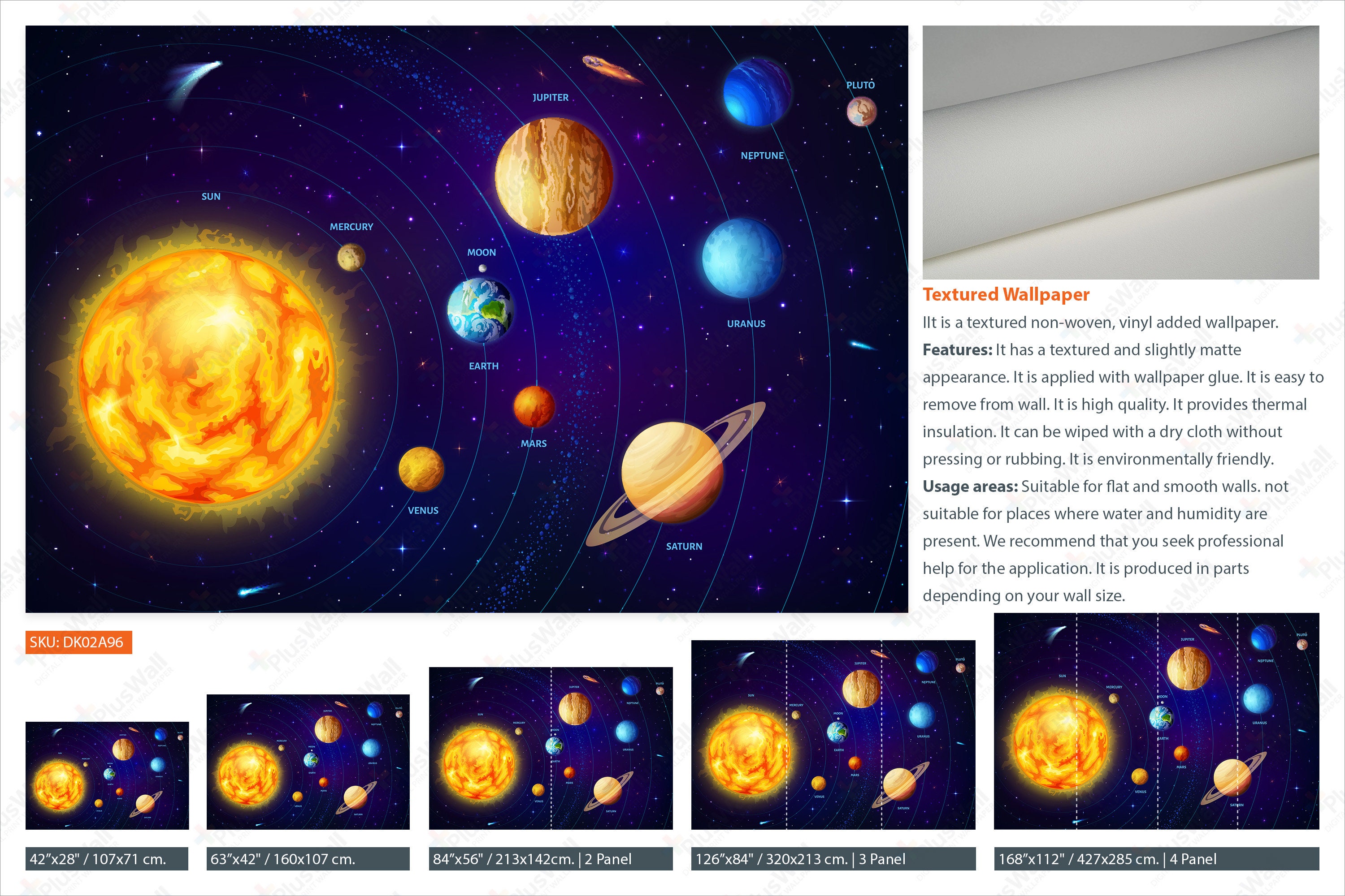 Solar System Wallpaper, Space Wallpaper, Kids Room Wallpaper ...