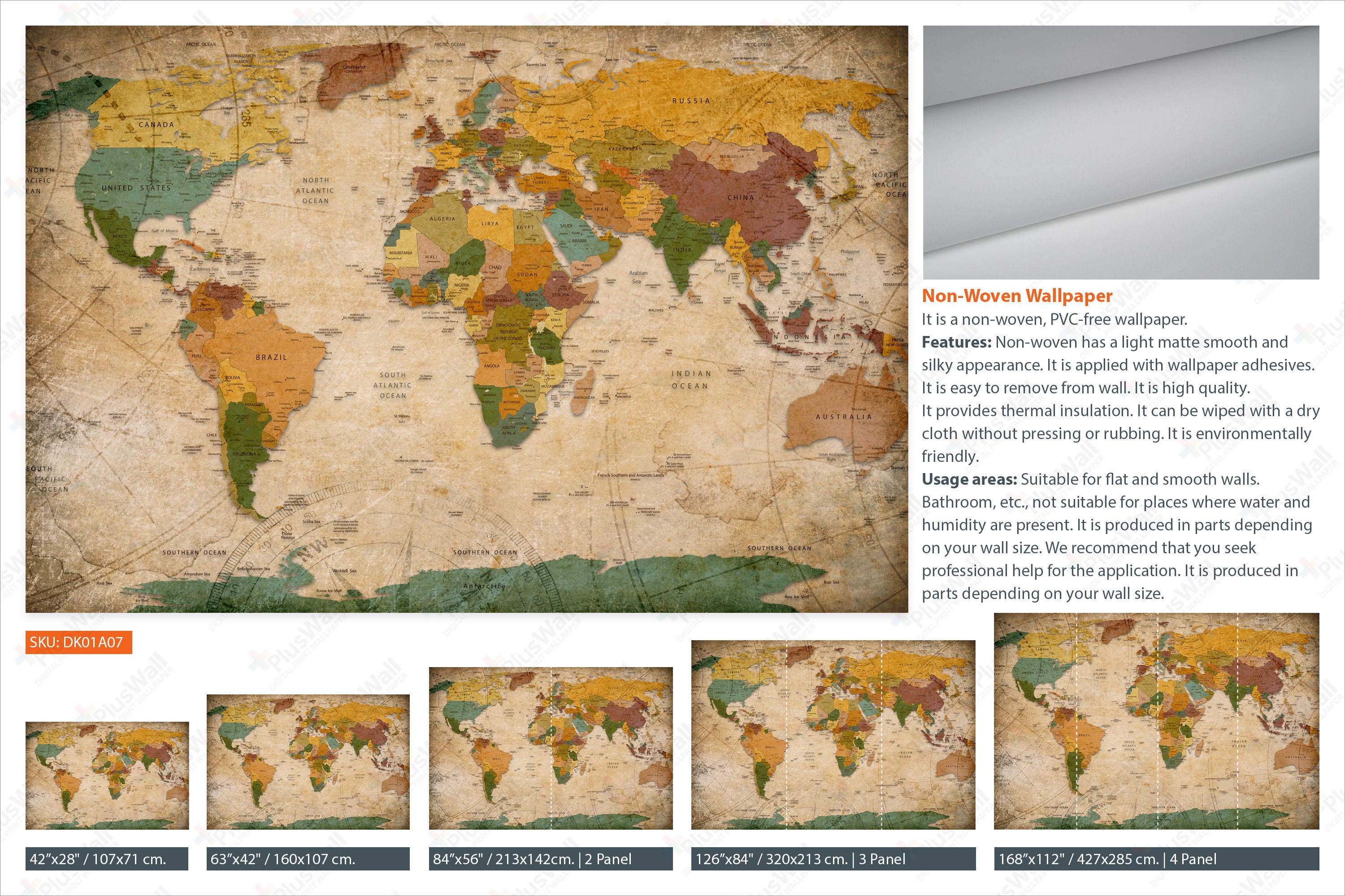 Vintage World Map Wallpaper Peel & Stick Push Pin Traveler - Etsy