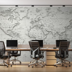 World Map Peel and Stick Wallpaper, Large Size Actual World Map Poster ...