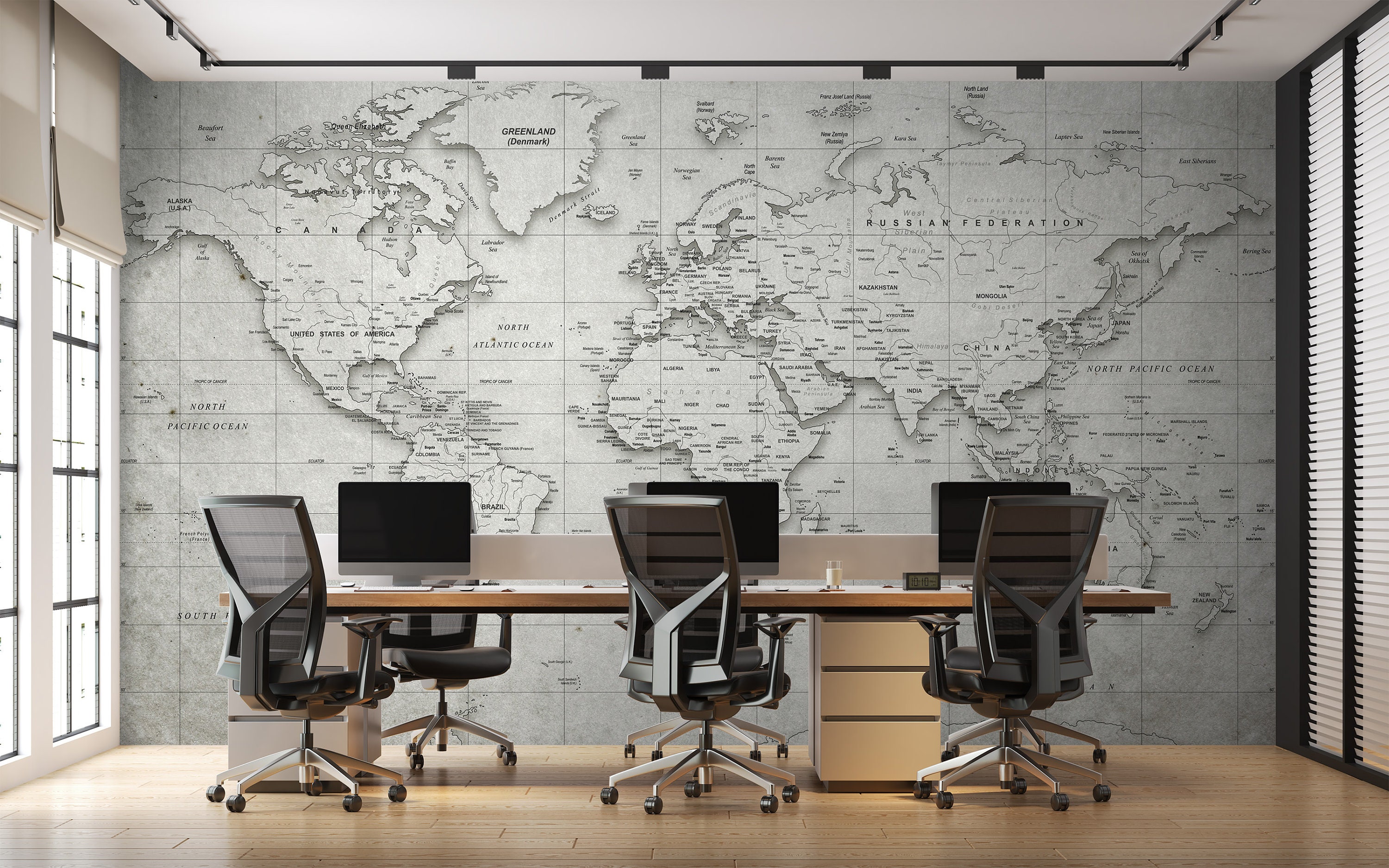 World Map Peel and Stick Wallpaper, Large Size Actual World Map Poster ...