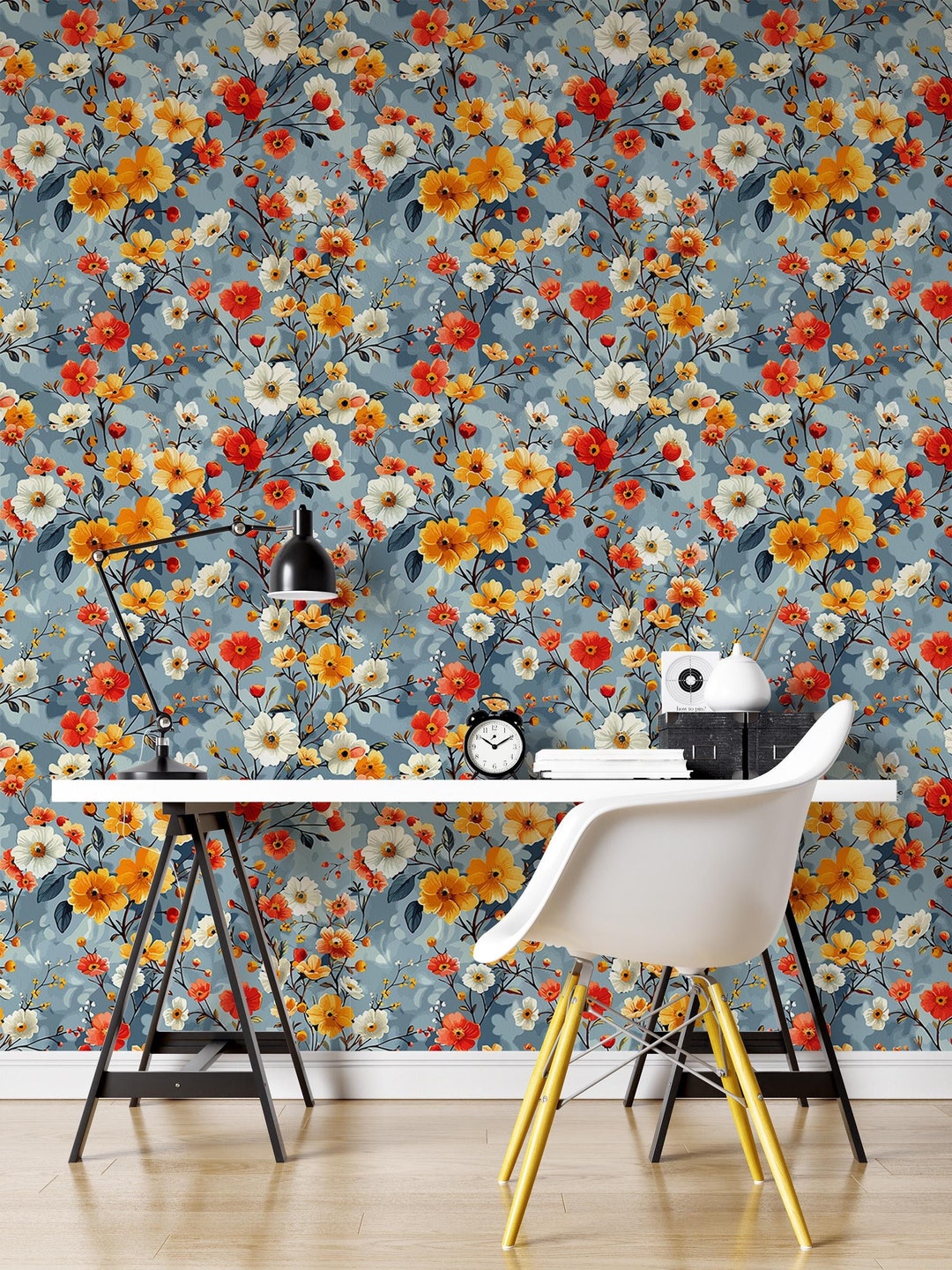 Romantic Spring Flowers Wallpaper Spring Blooms Wallpaper Peel-stick ...