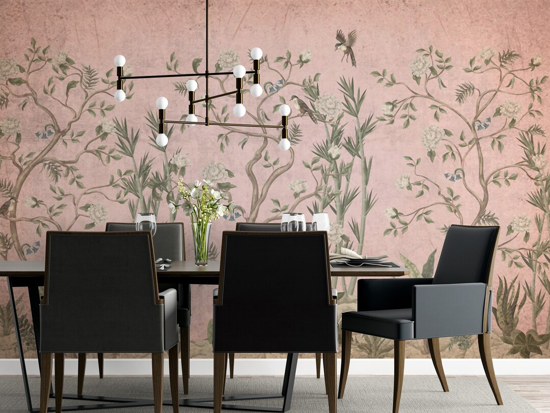 Pink Floral Peel Stick Modern Wallpaper Luxury Vintage - Etsy