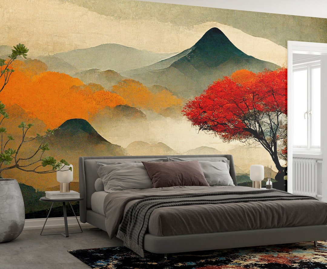 Japanese Tree Art Japanese Mountain Autumn Mountain Mountain Landscape ...