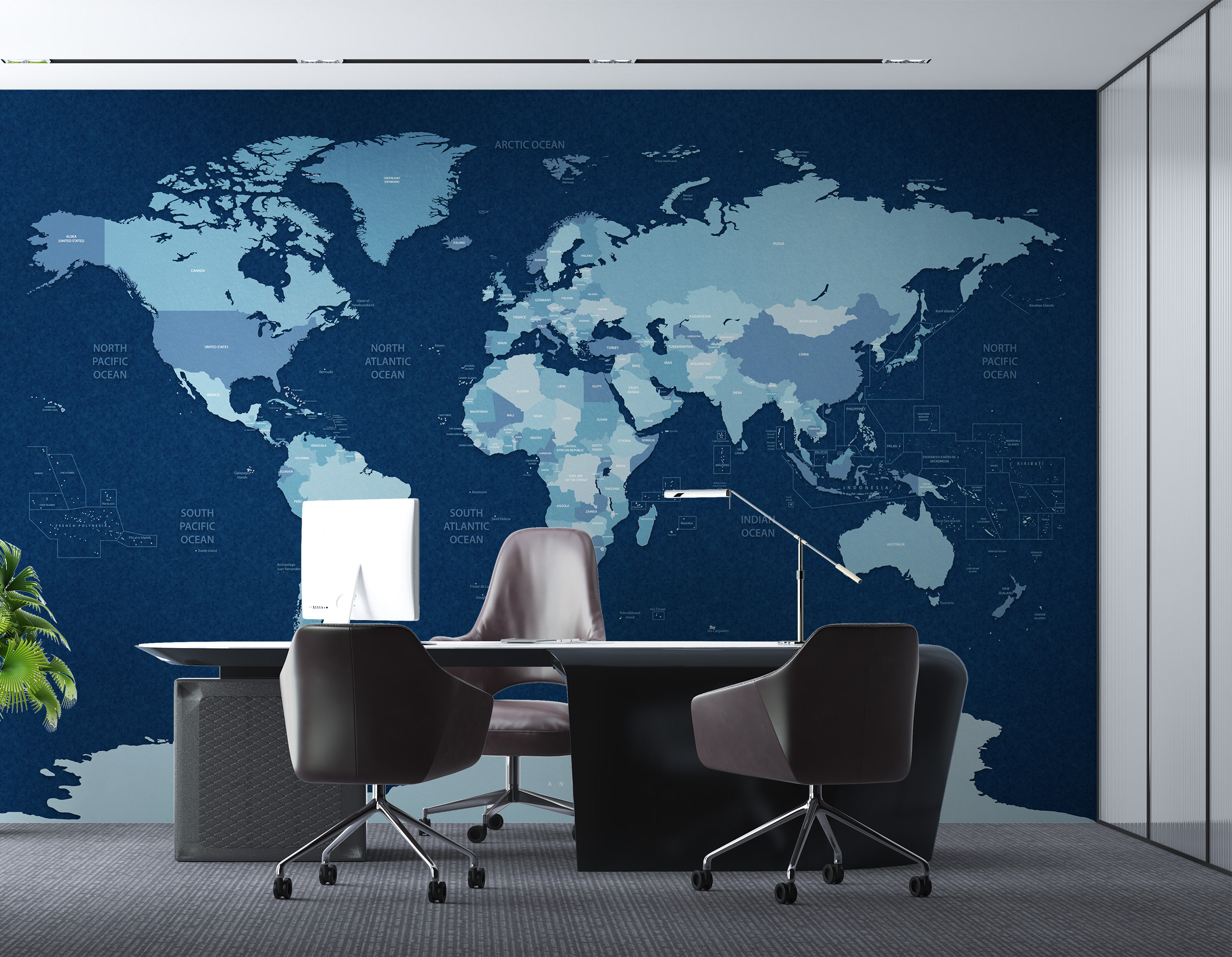 World Map Wallpaper, World Map Wall Mural, Peel & Stick Wallpaper, Map ...