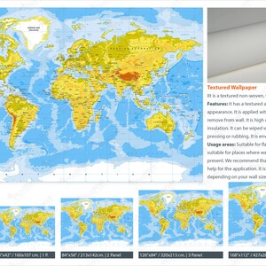 Push Pin World Map Poster, Peel & Stick World Map Wallpaper, Actual ...