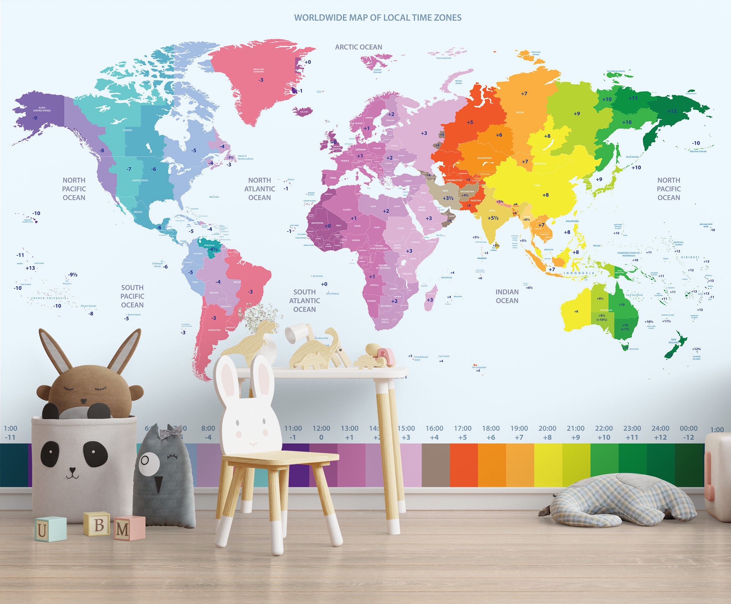 Worldwide Map Of Local Time Zones Wallpaper Peel And Stick Wallpaper worldwide-map-of-local-time-zones-wallpaper-peel-and-stick-wallpaper
