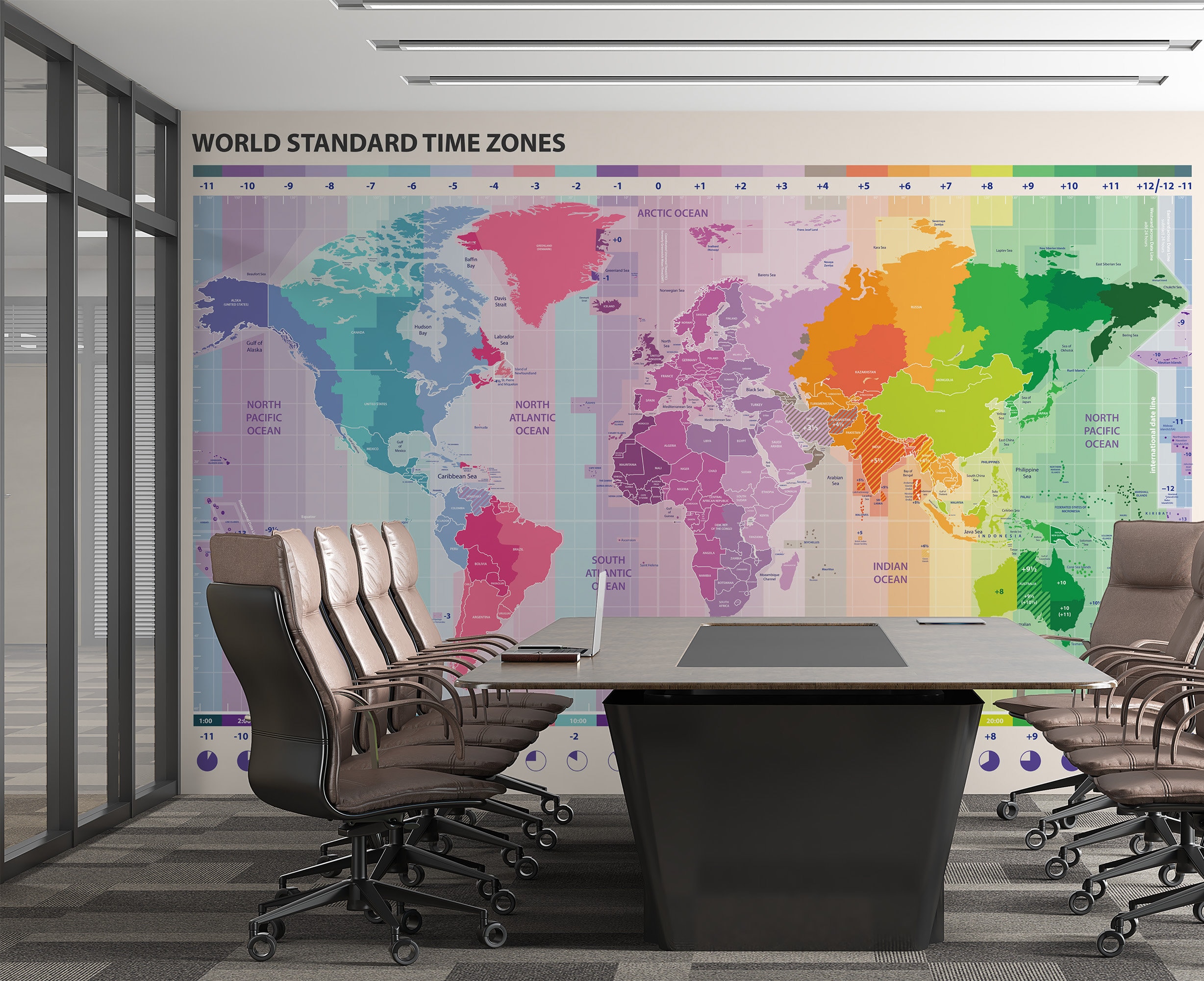 World Standard Time Zones Wallpaper, Peel & Stick Wallpaper, World Time ...