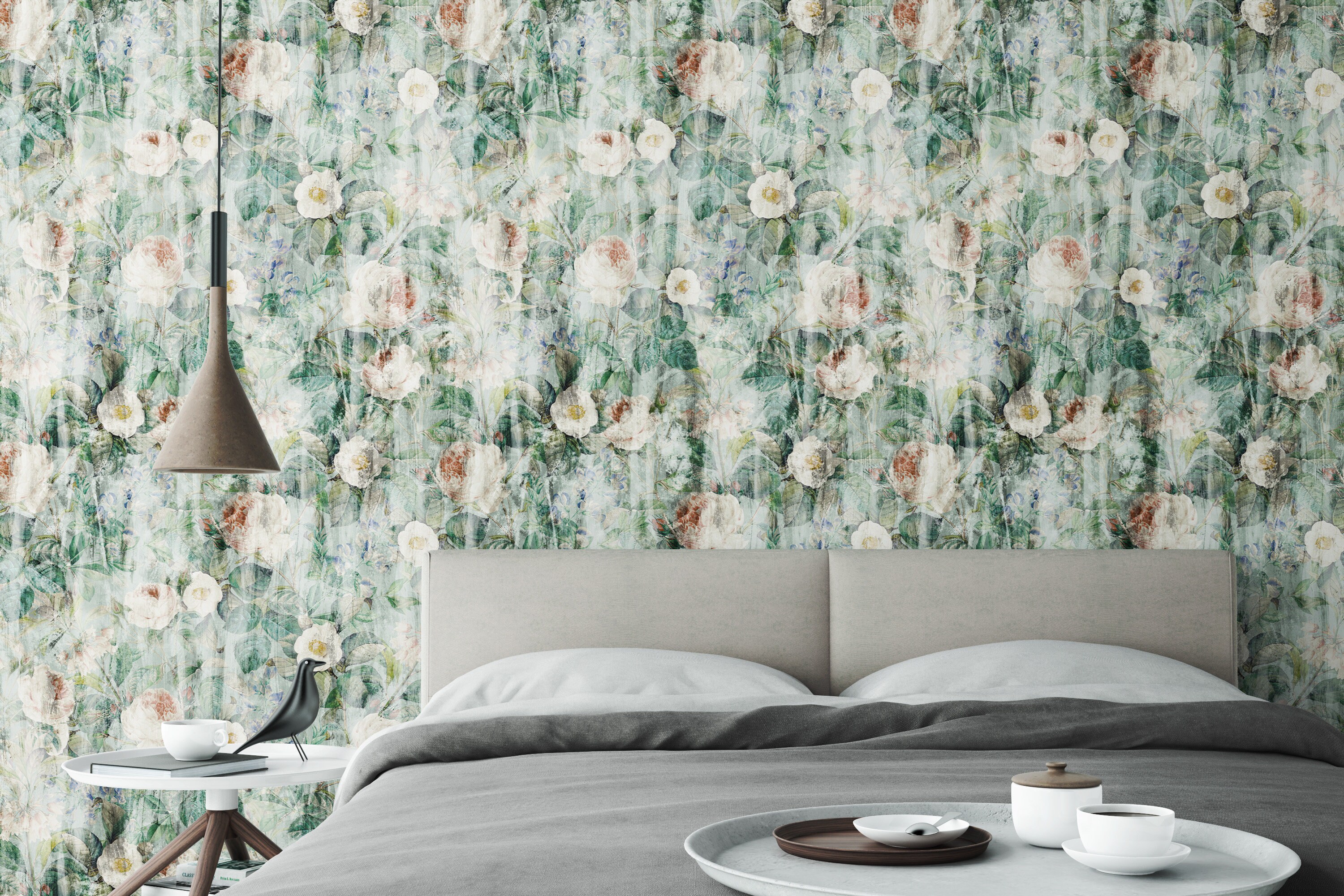 Old Floral Wallpaper Peel&stick Rustic Flower Wallpaper - Etsy