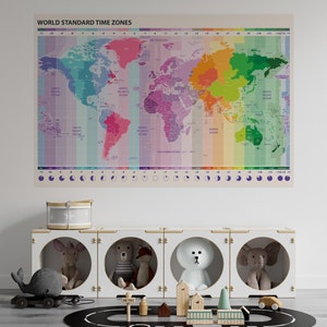 World Standard Time Zones Wallpaper, Peel & Stick Wallpaper, World Time ...