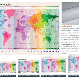 World Standard Time Zones Wallpaper, Peel & Stick Wallpaper, World Time ...