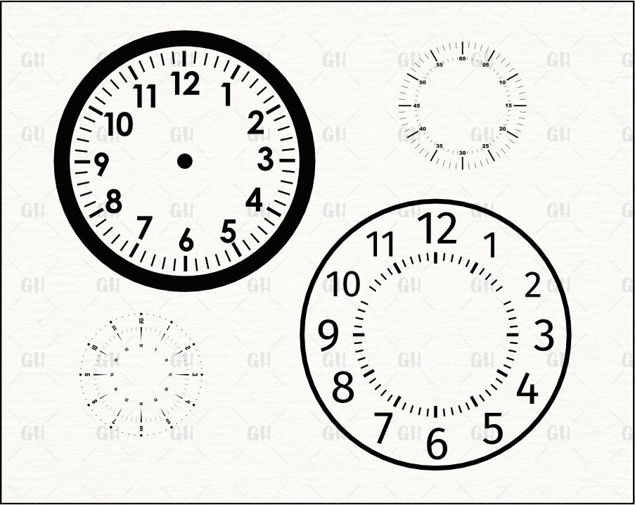 CLOCK FACE SVG Bundle Clock Face Clipart Clock Face Svg for - Etsy ...
