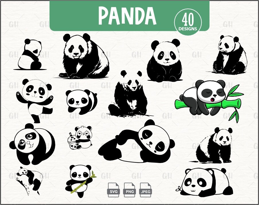Panda SVG Panda Head Cricut Panda Face Svg Cute Panda Svg - Etsy