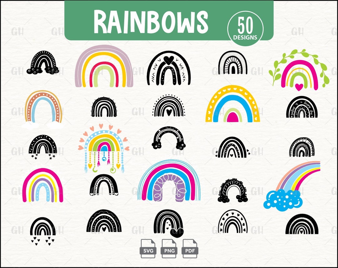 Paquete SVG arcoíris sublimación Cricut silueta imprimible - Etsy México