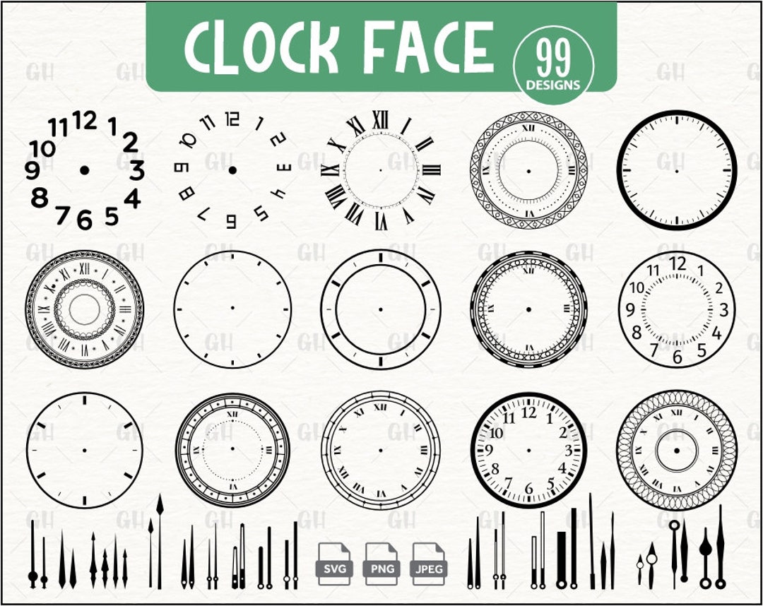 CLOCK FACE SVG Bundle Clock Face Clipart Clock Face Svg for - Etsy ...